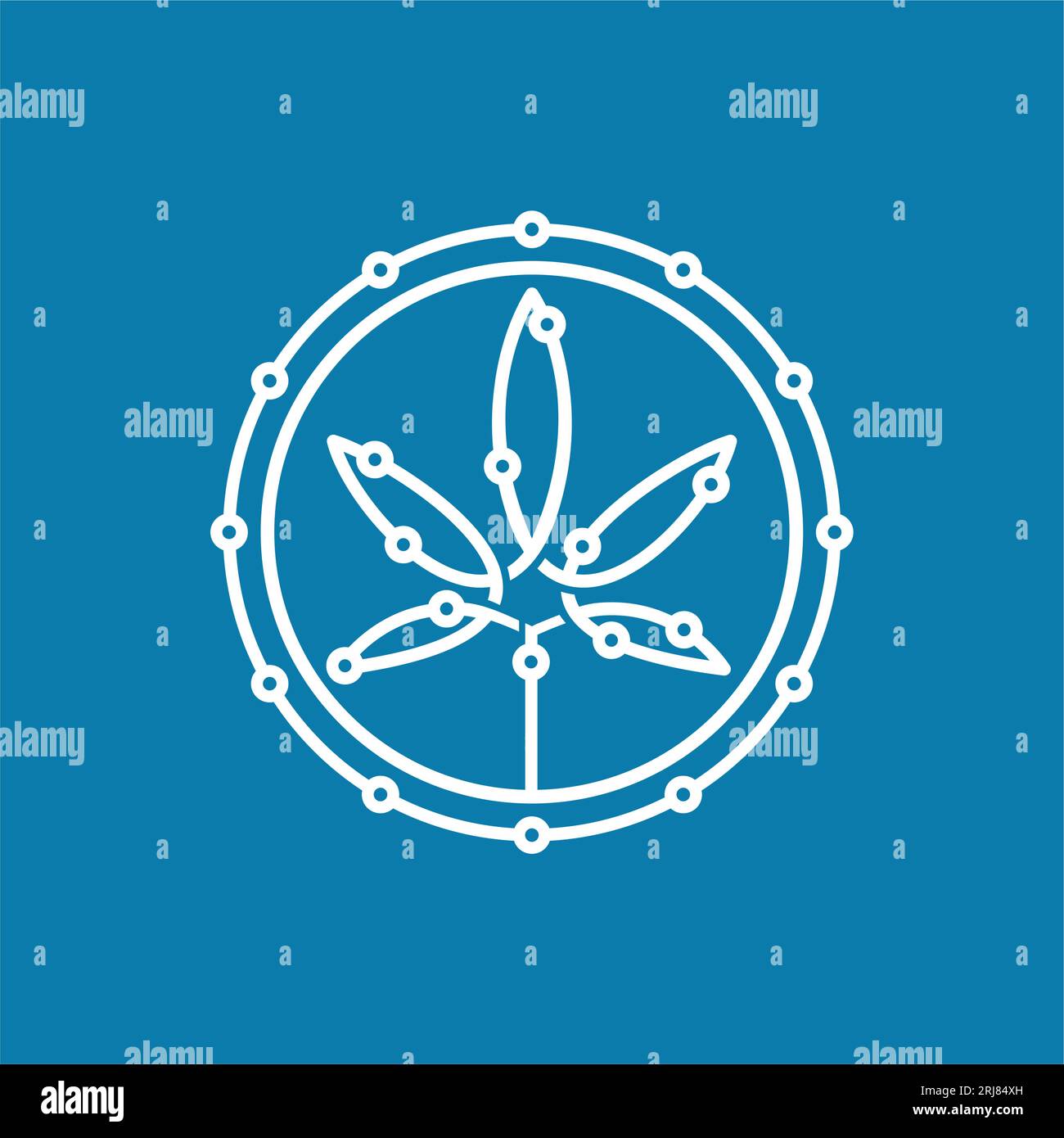 Marijuana Cannabis Tech System Connection Symbol Vector Inspiration ...