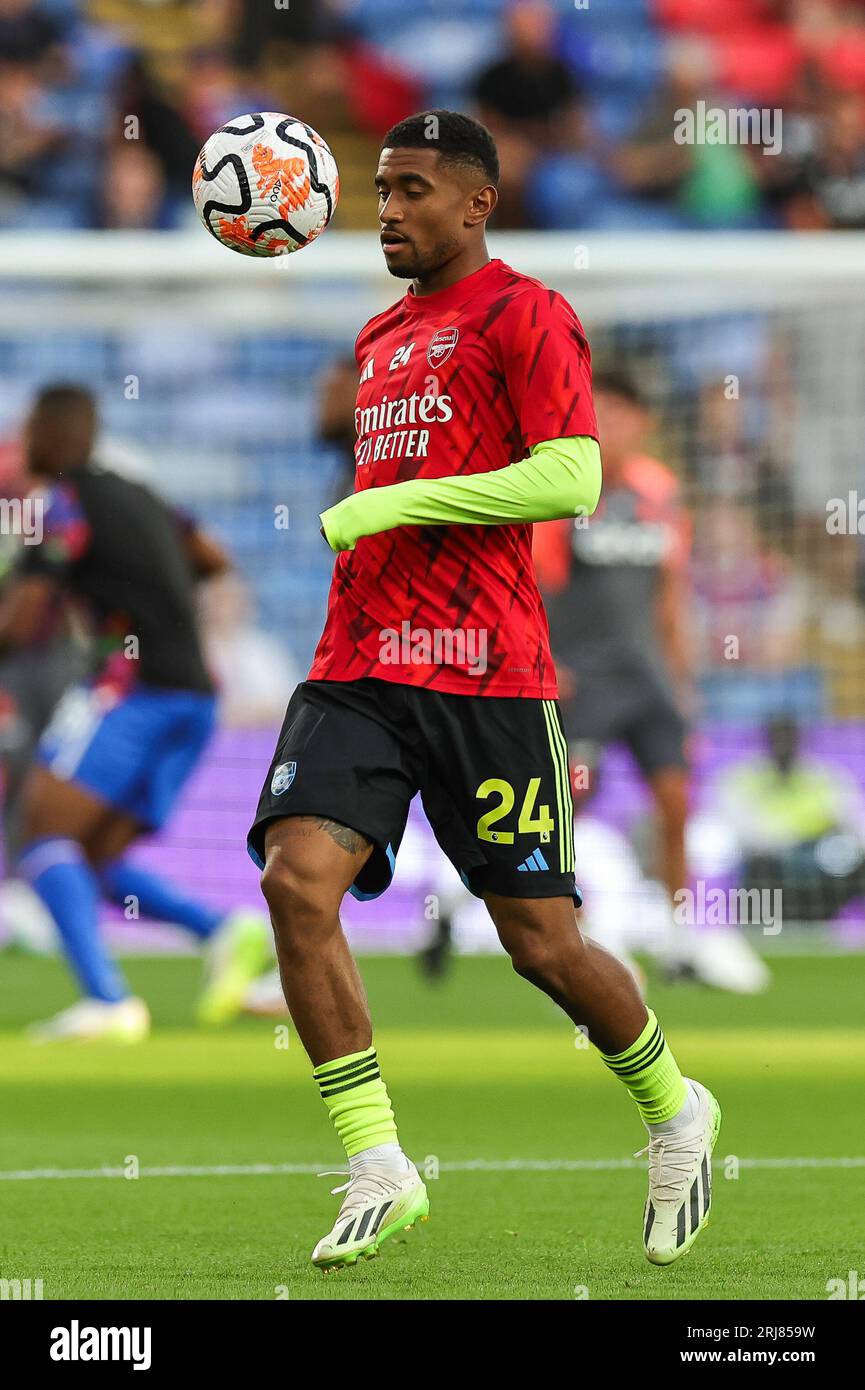 Reiss Nelson #24 of Arsenal during the Premier League match Crystal ...