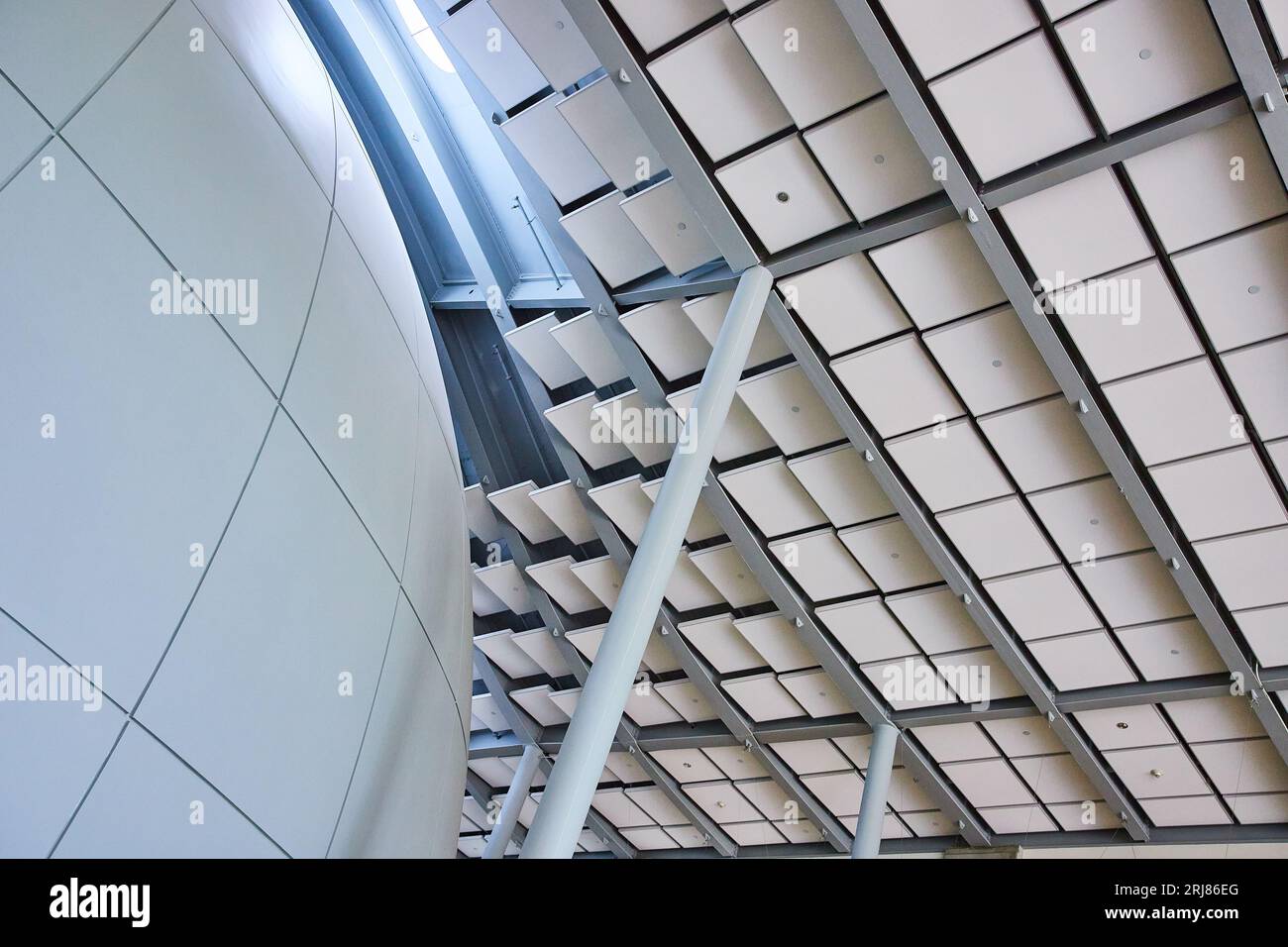 Unique architecture of white interior roof tiles inside the Academy of ...