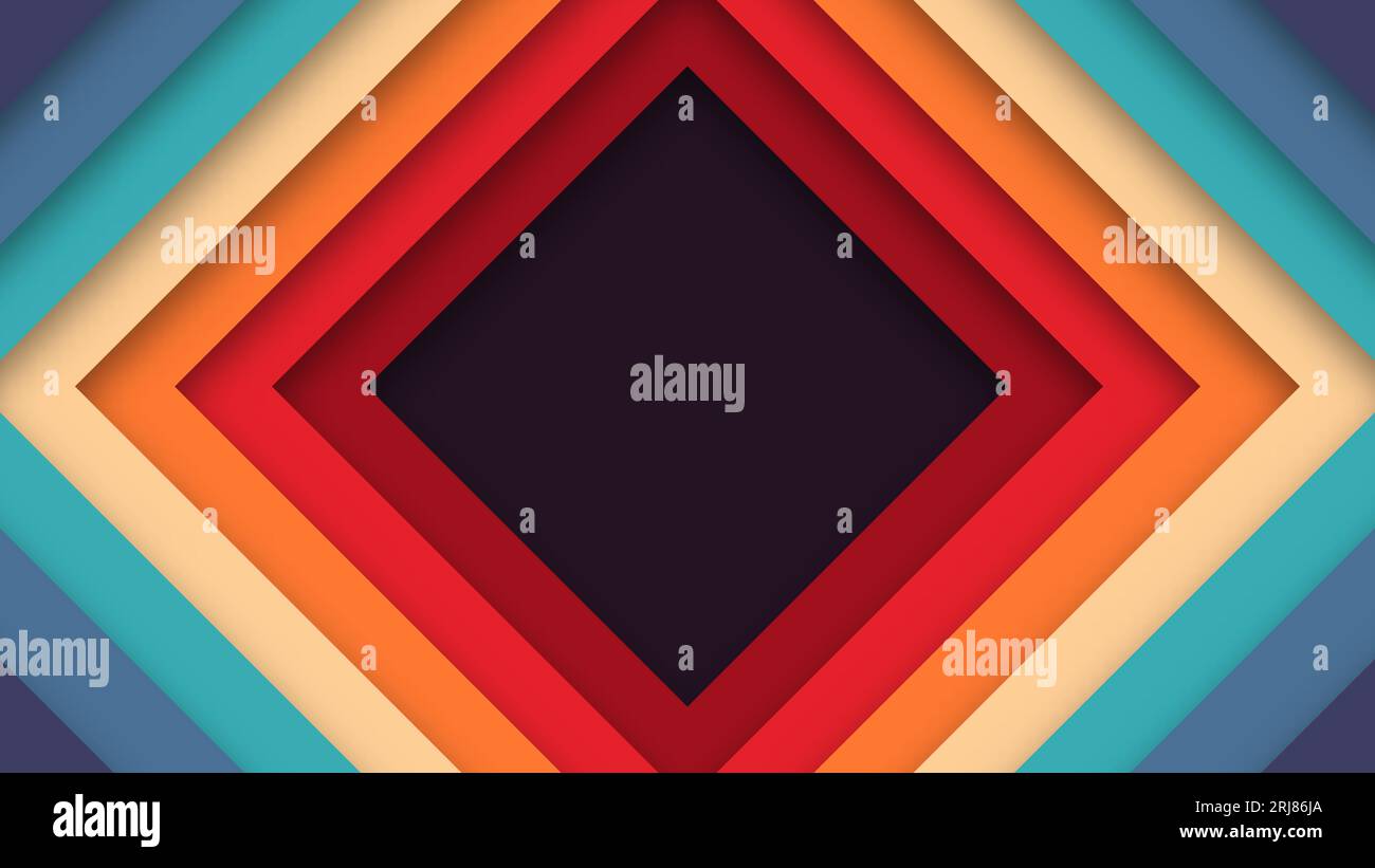 Abstract 1970s 1980s 1960s 1950s colorful background with geometric ...