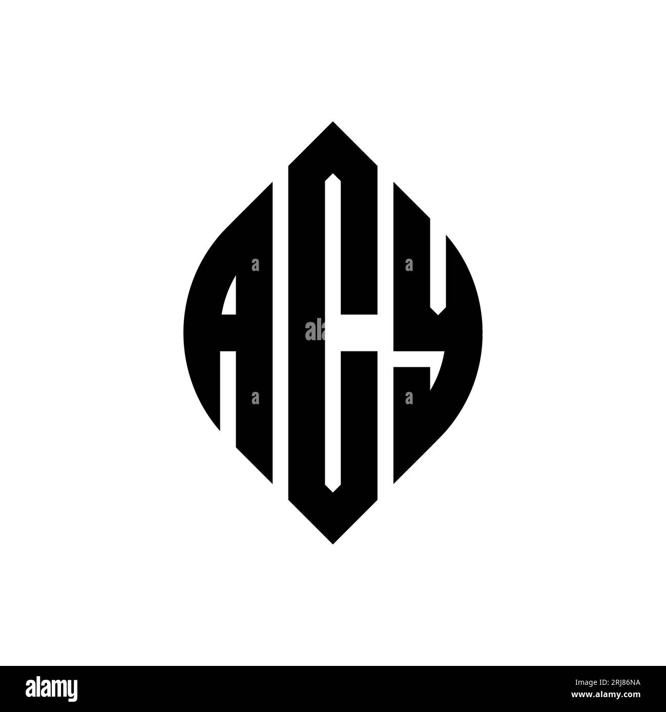 ACY circle letter logo design with circle and ellipse shape. ACY ...