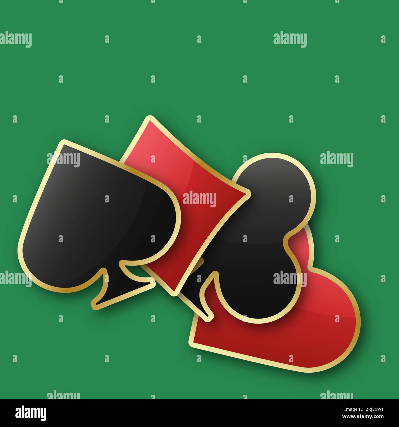 Hearts, diamonds, clubs and spades chips signs icons. Glossy playing ...