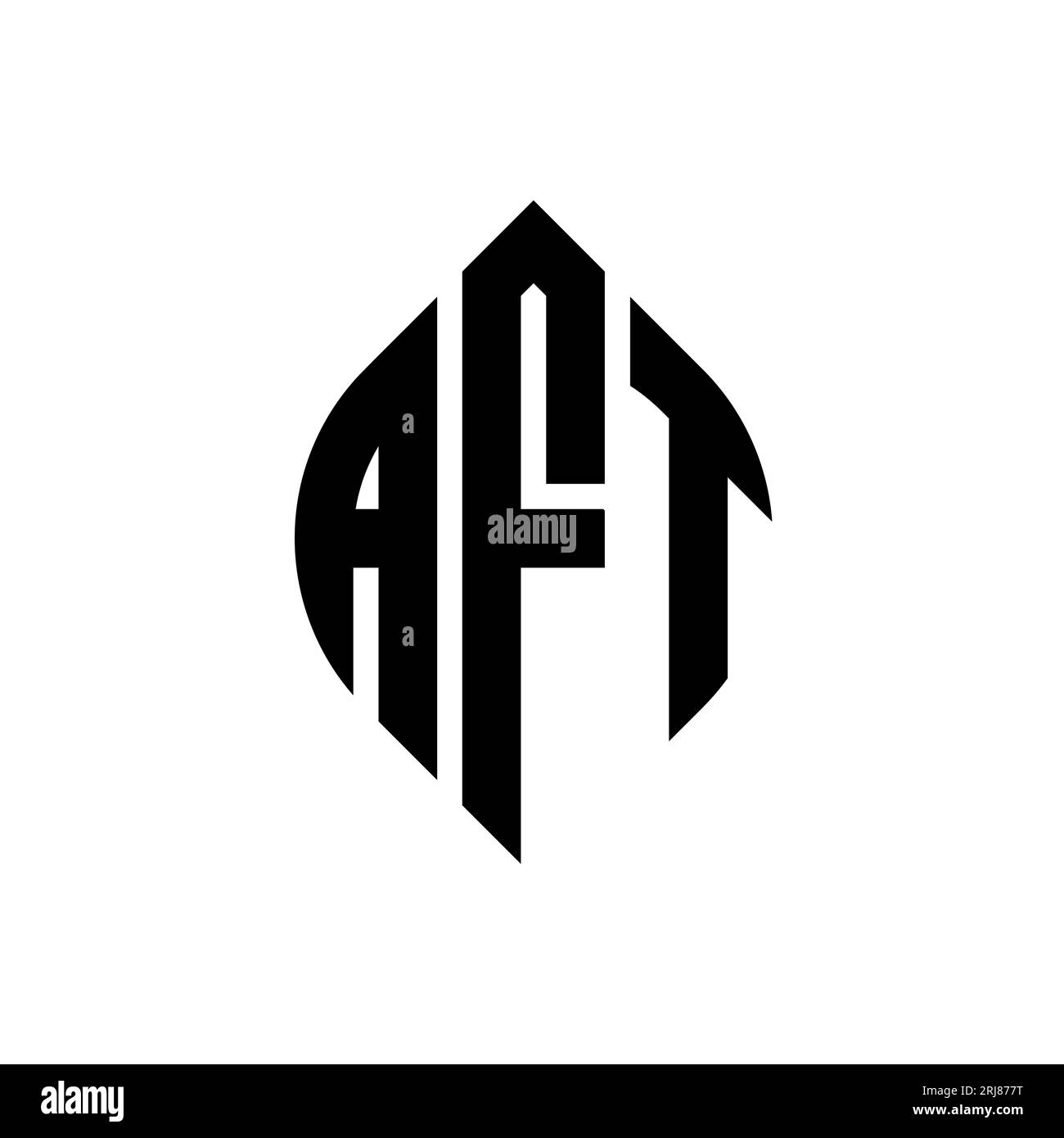 AFT circle letter logo design with circle and ellipse shape. AFT ...