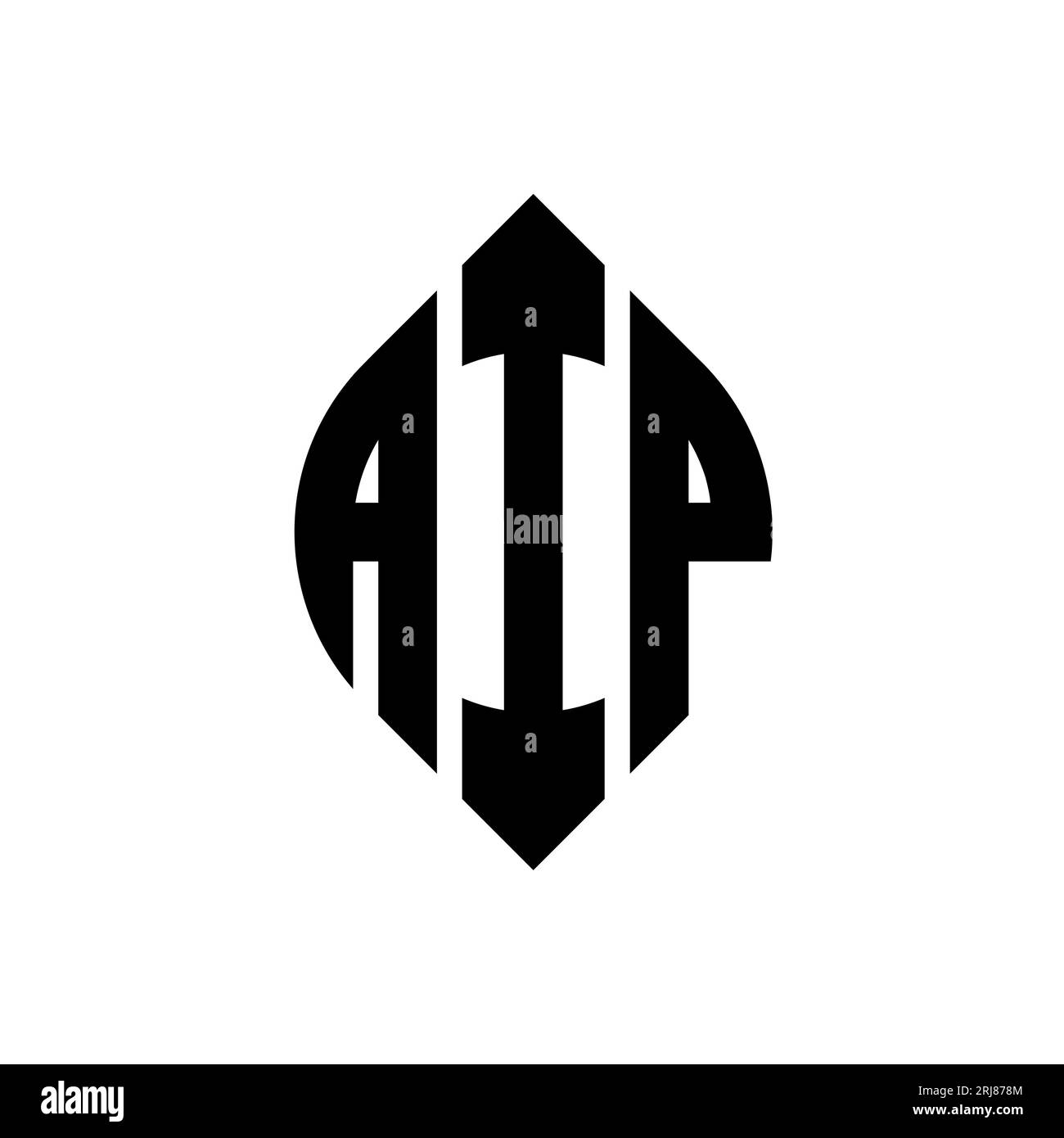 AIP circle letter logo design with circle and ellipse shape. AIP ...