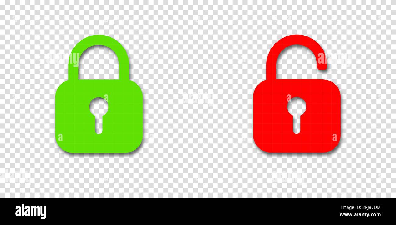Lock and unlock padlock icons. Vector sign illustration. Clipart on a ...
