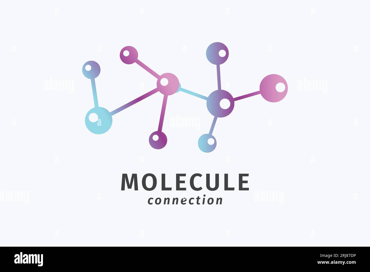 Molecule Connection Science Logo Vector Design Illustration Stock