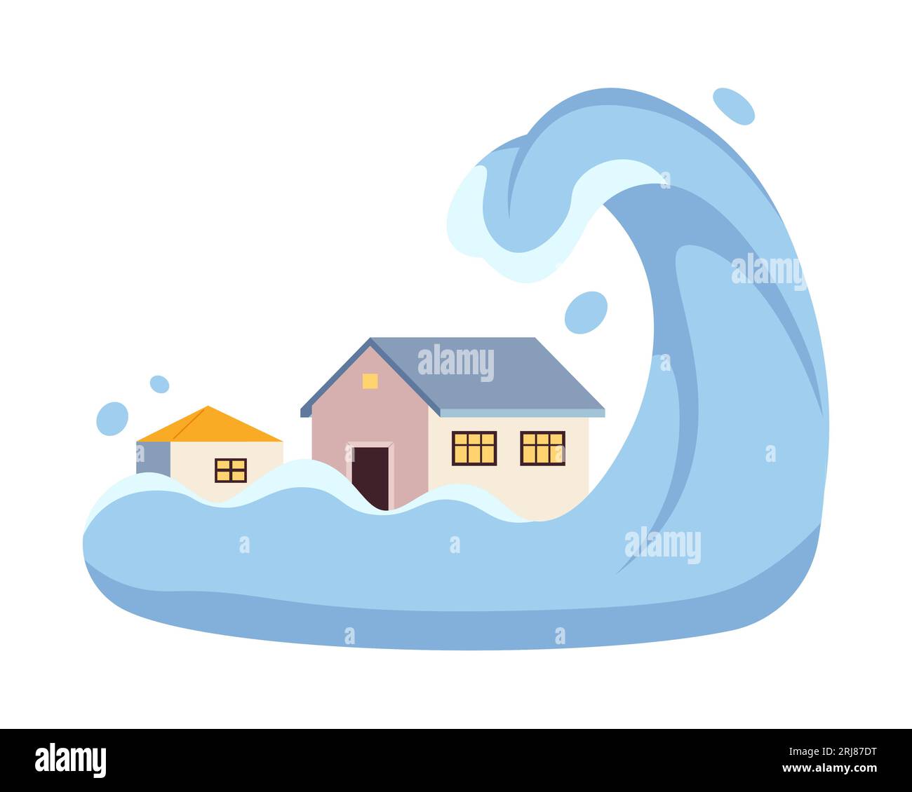 Tsunami flat concept vector spot illustration Stock Vector Image & Art ...