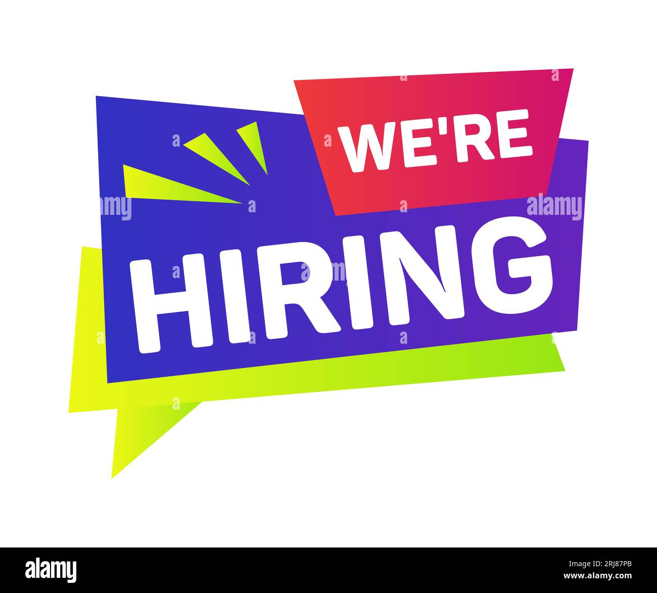 We are hiring violet, yellow, red banner with frame Stock Vector Image ...