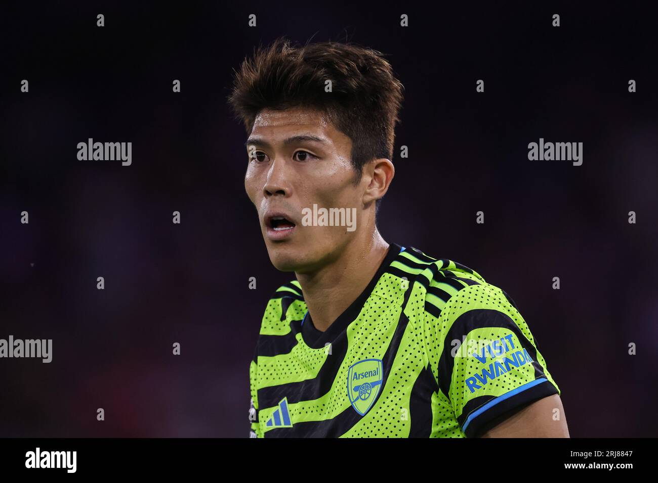 Takehiro Tomiyasu 18 Of Arsenal During The Premier League Match