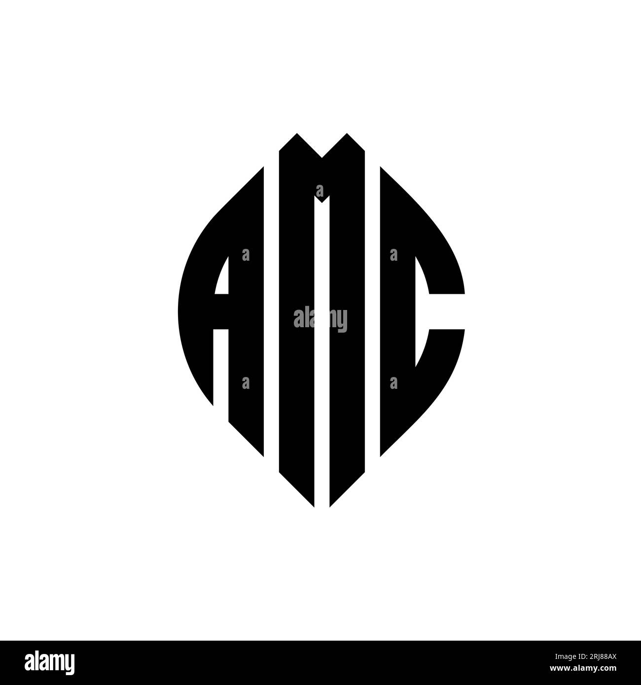 AMC circle letter logo design with circle and ellipse shape. AMC ...