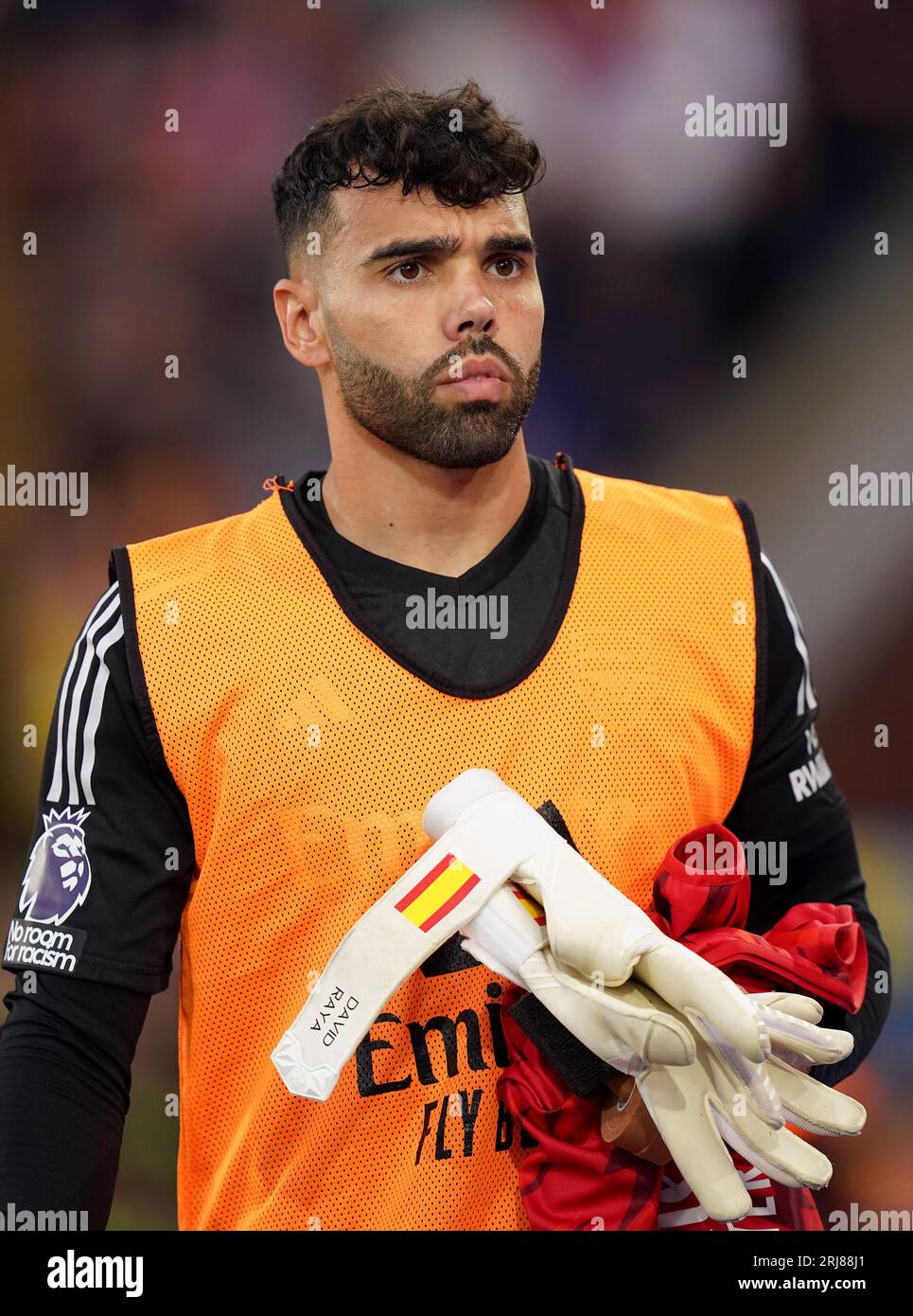 Arsenal goalkeeper David Raya during the Premier League match at ...