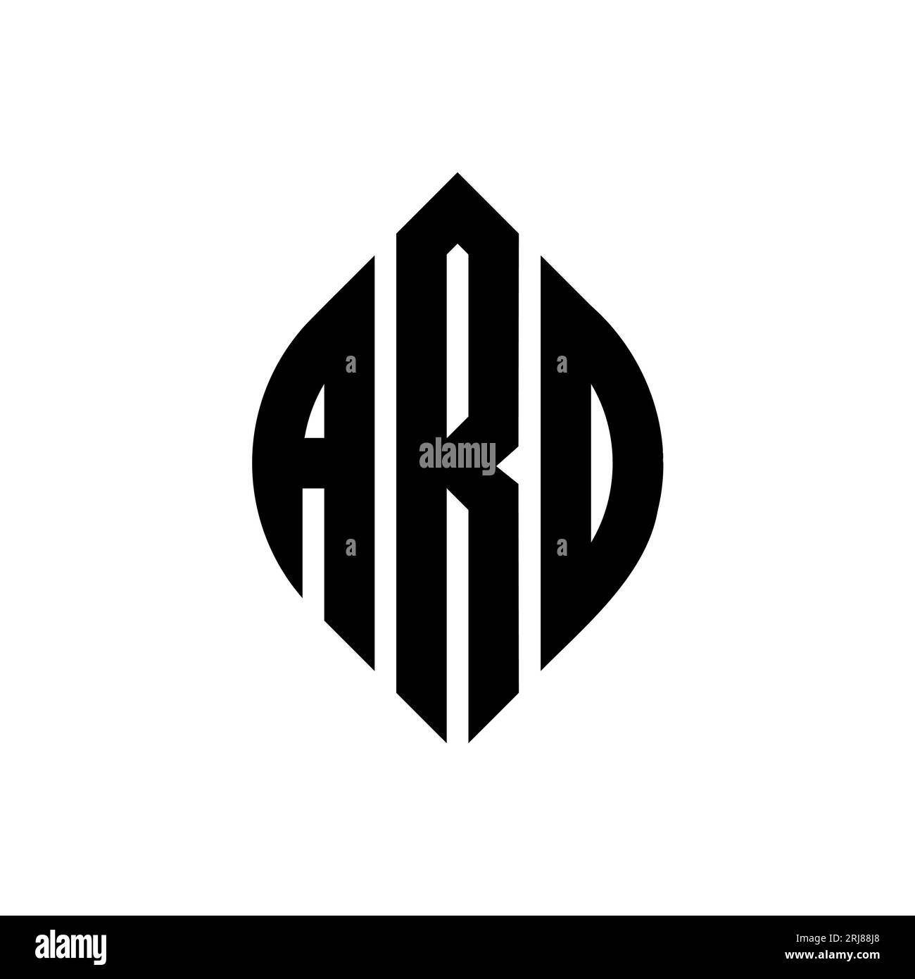ARO circle letter logo design with circle and ellipse shape. ARO ...