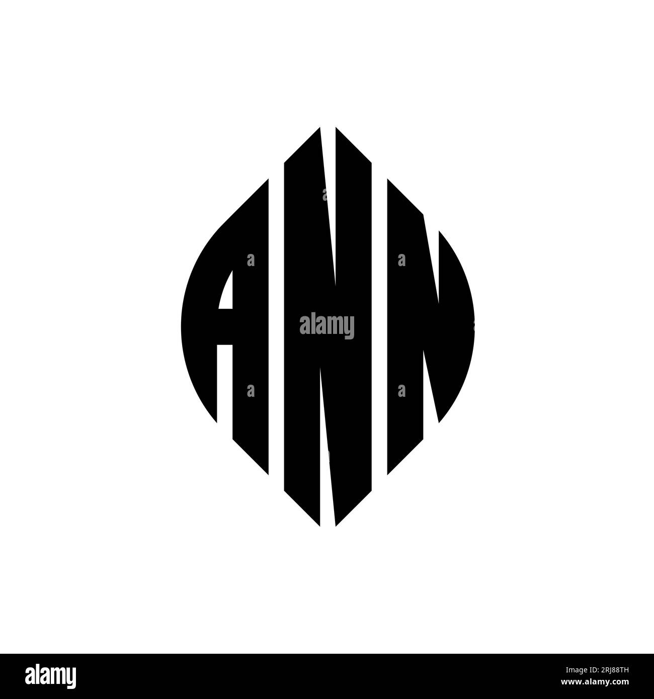 ANN circle letter logo design with circle and ellipse shape. ANN ...