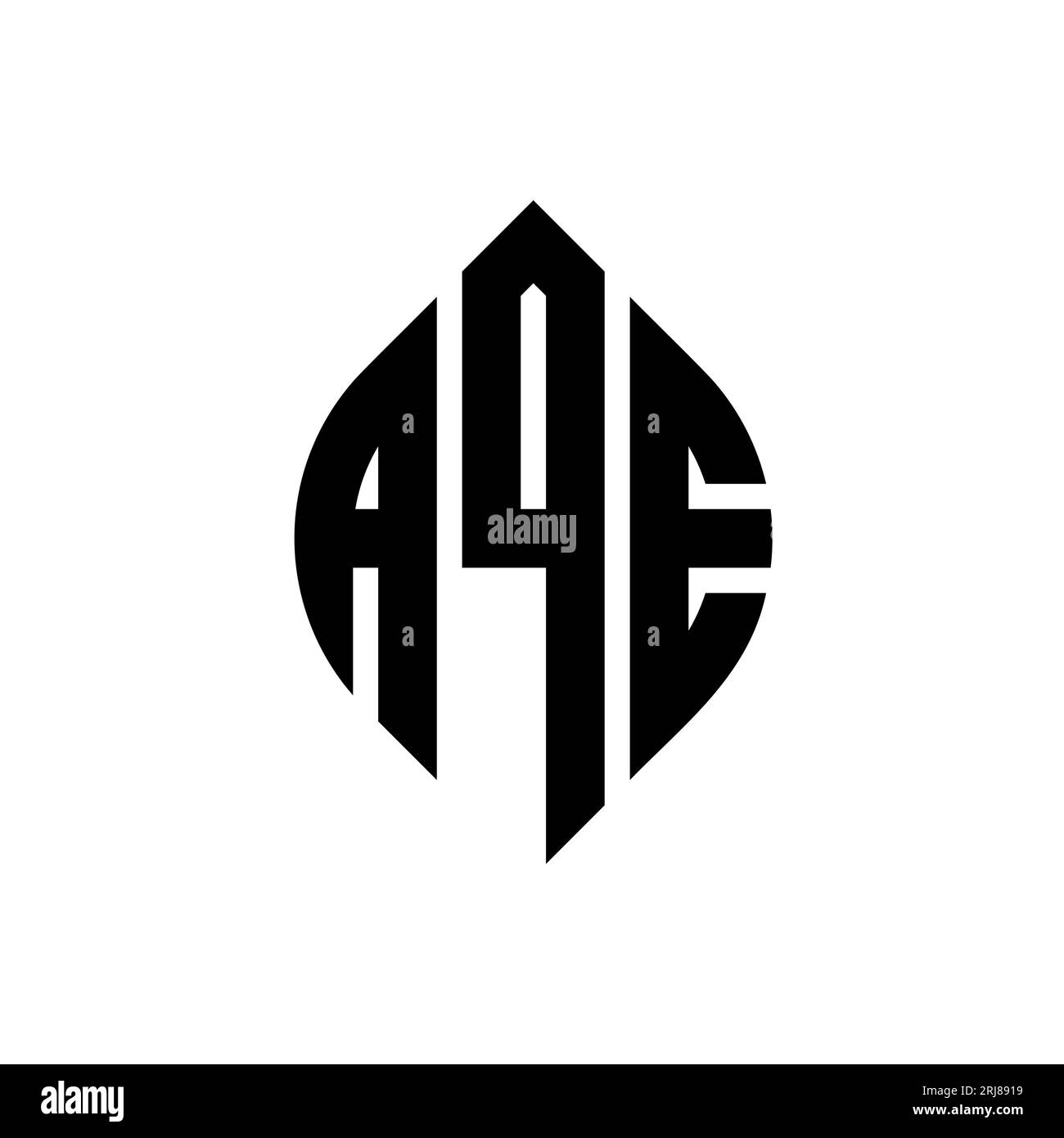 AQE circle letter logo design with circle and ellipse shape. AQE ...