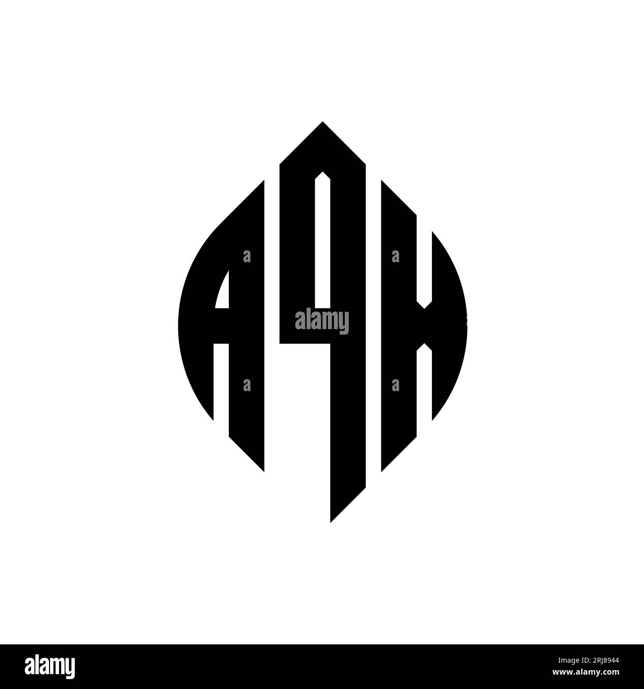 AQX circle letter logo design with circle and ellipse shape. AQX ...