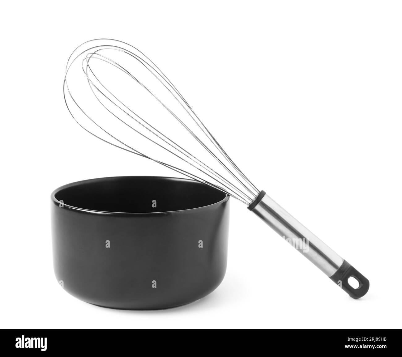 Bowl and whisk isolated on white background Stock Photo - Alamy
