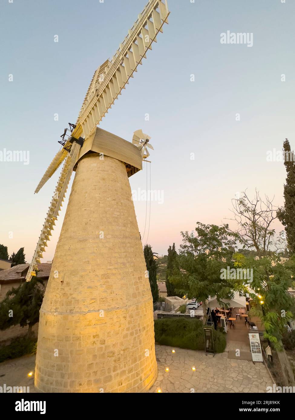 View of the restored Montefiore Windmill designed as a flour mill ...