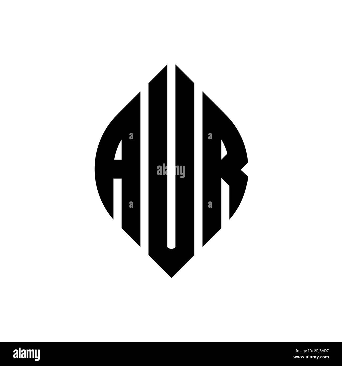 AUR circle letter logo design with circle and ellipse shape. AUR ...