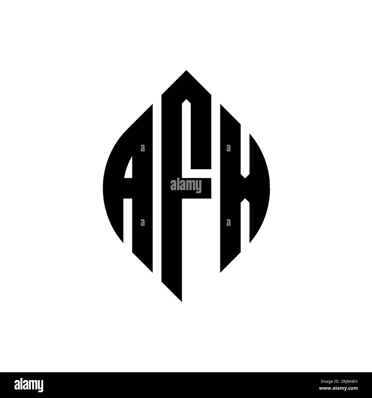 AFX circle letter logo design with circle and ellipse shape. AFX ...