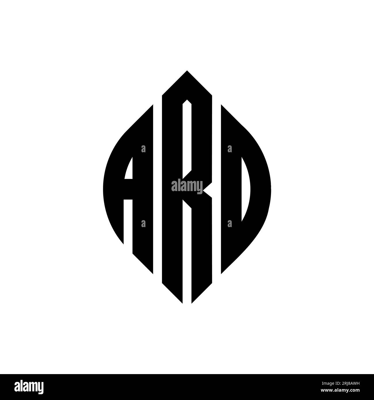ARD circle letter logo design with circle and ellipse shape. ARD ...
