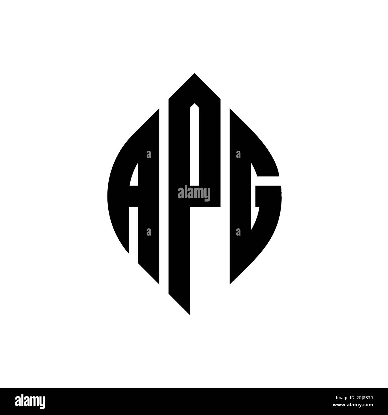 APG circle letter logo design with circle and ellipse shape. APG ...