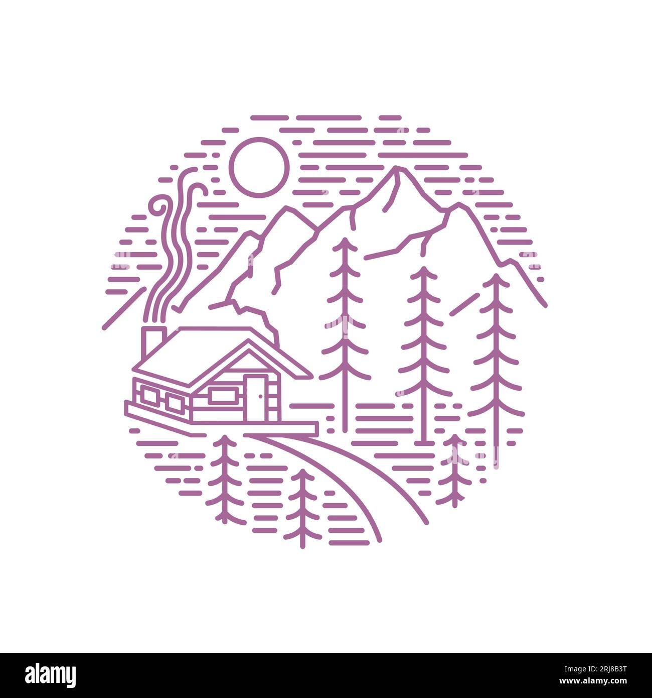 View rustic wooden cabin Stock Vector Images - Alamy