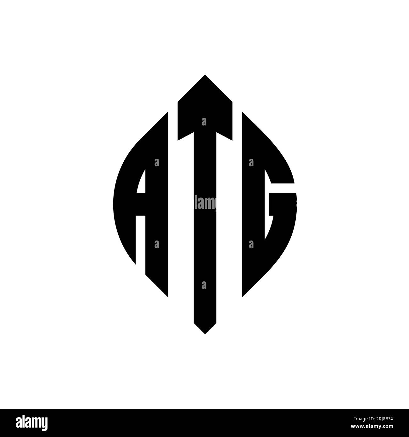 ATG circle letter logo design with circle and ellipse shape. ATG ...