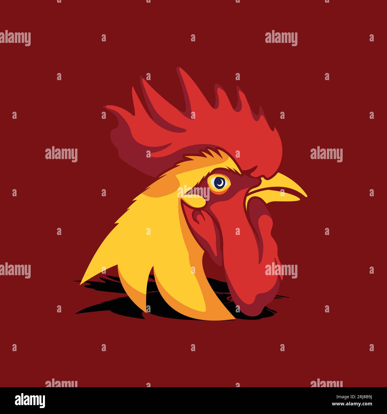 Rooster Head Mascot Vector Design, Template Rooster For Chicken Farm ...