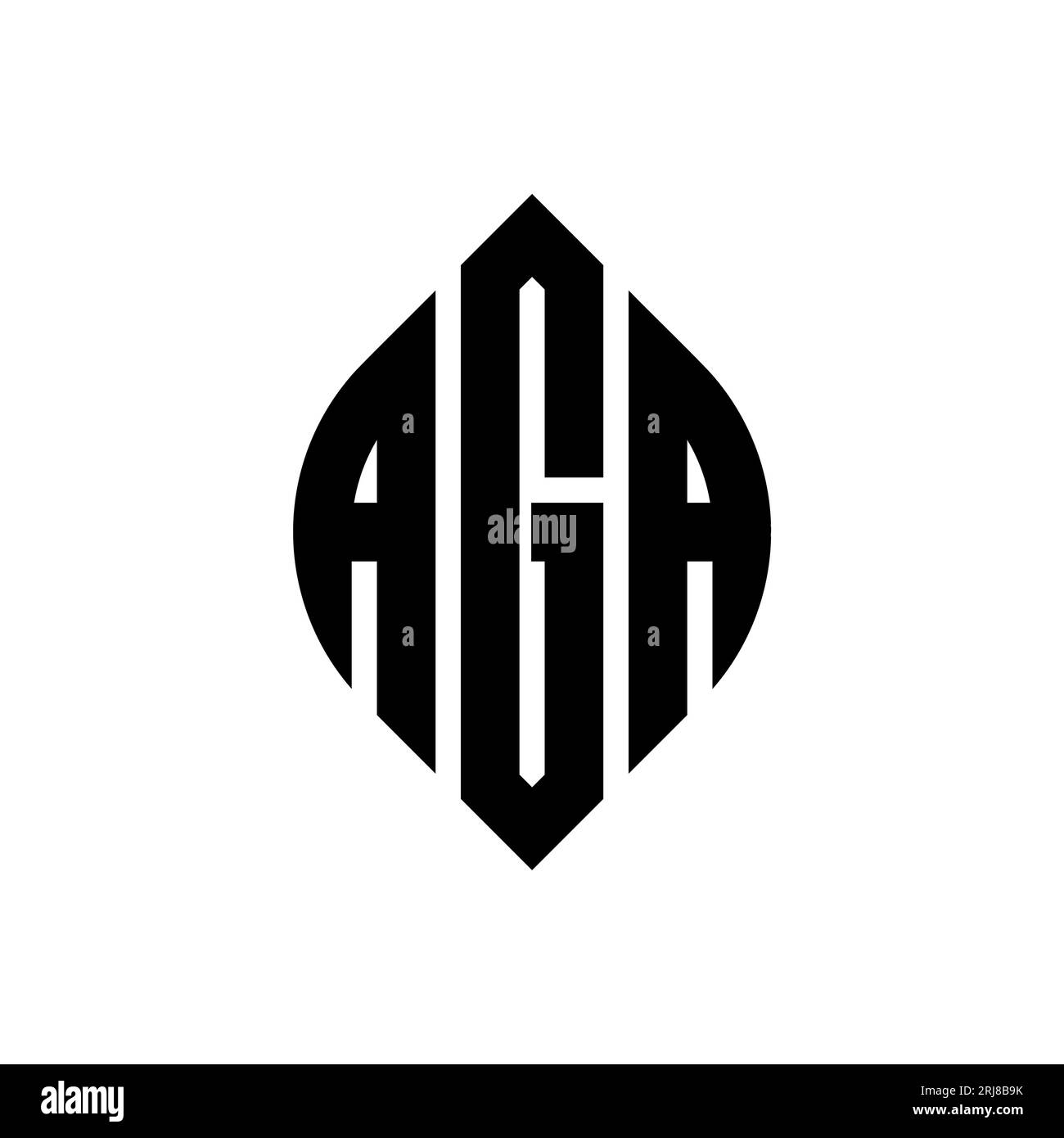 AGA circle letter logo design with circle and ellipse shape. AGA ...
