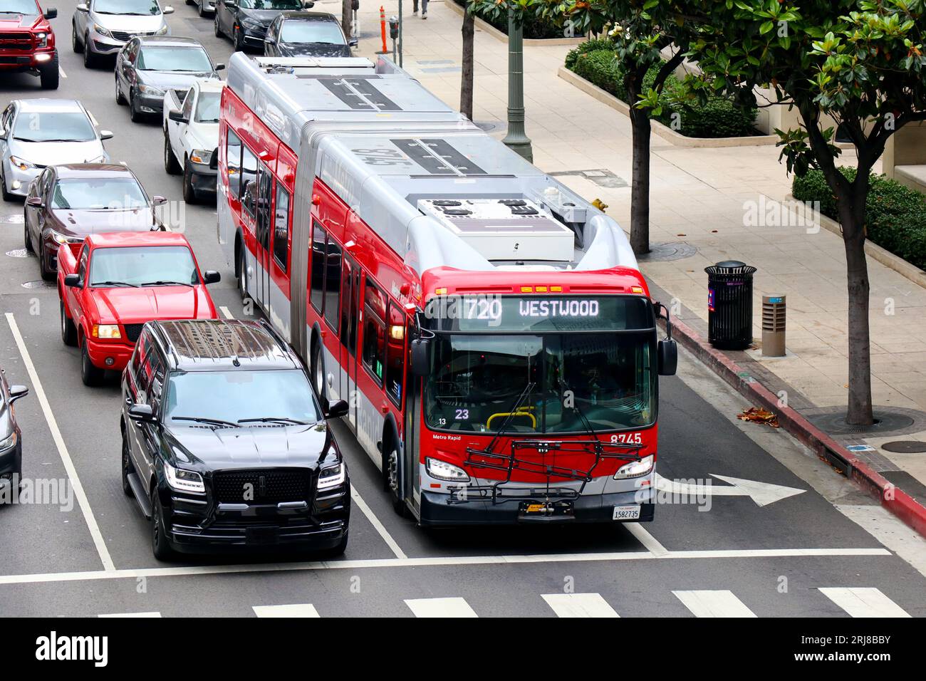 Los Angeles, California: Los Angeles METRO Bus in downtown Los Angeles ...