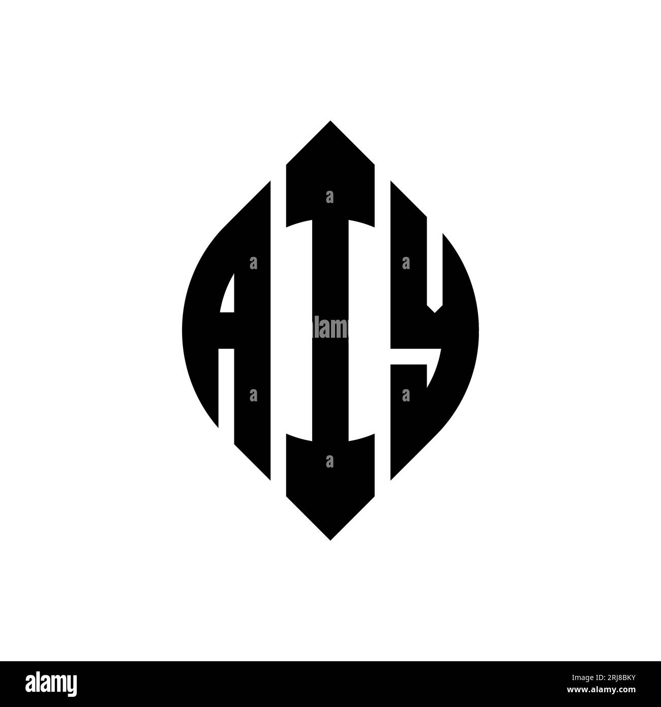 AIY circle letter logo design with circle and ellipse shape. AIY ...