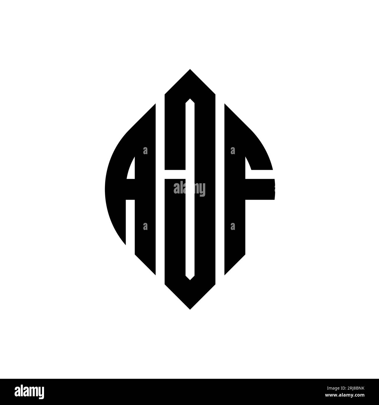 AJF circle letter logo design with circle and ellipse shape. AJF ...