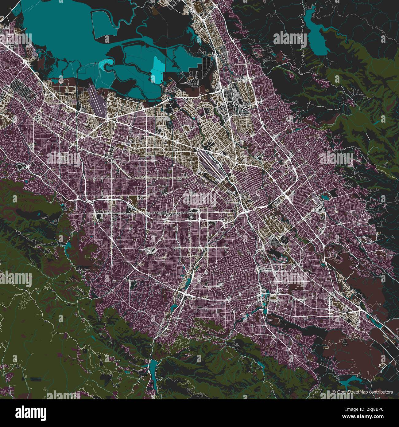 Vector city map of San Jose, California, USA Stock Vector Image & Art ...