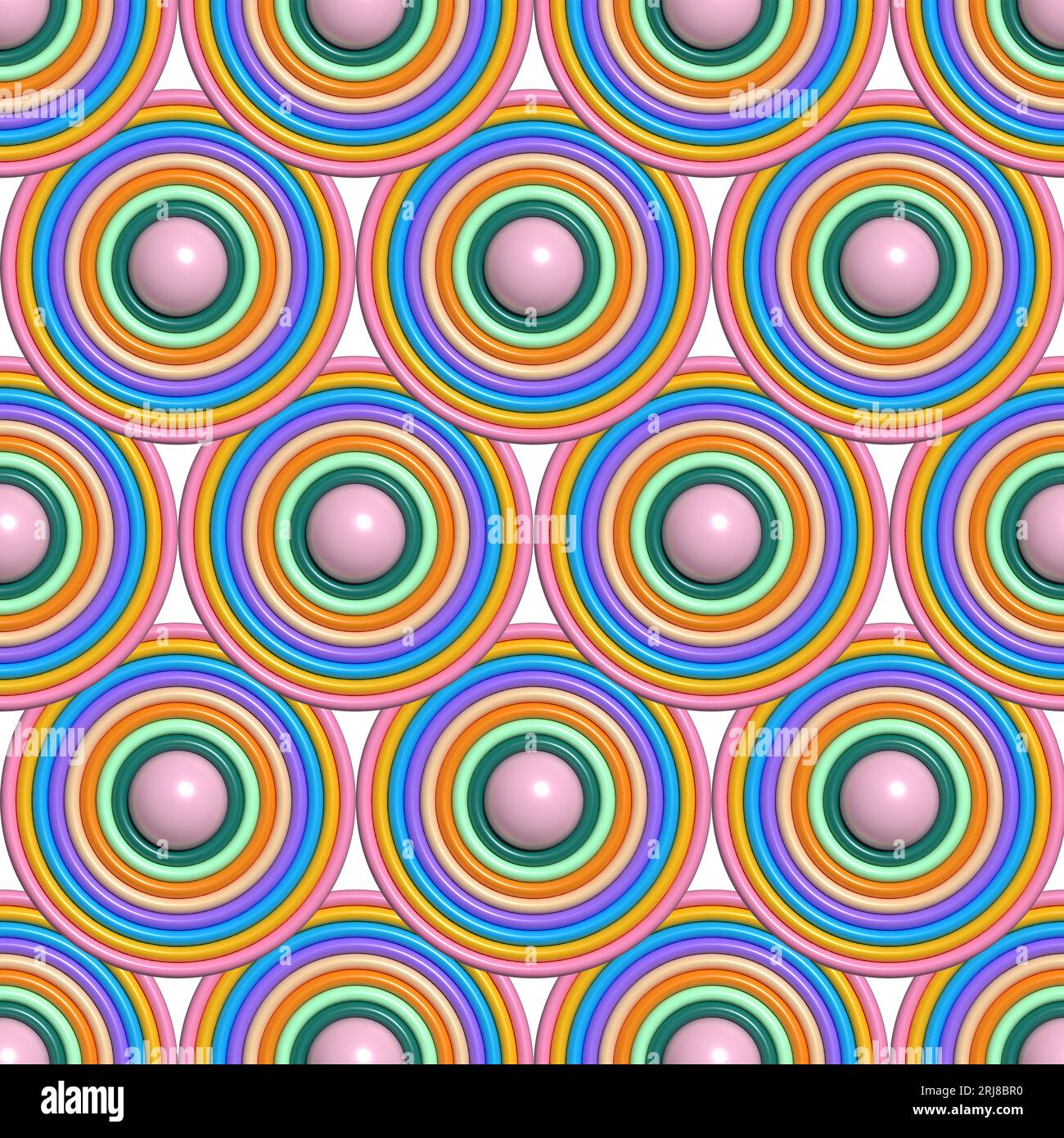 Round inflated figures, pattern. 3d rendering illustration Stock Photo ...