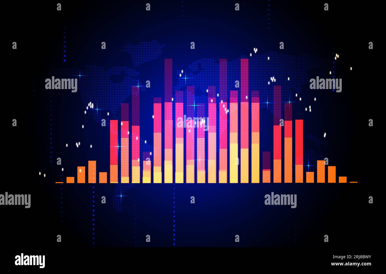 Financial chart with growing indicators, growth dynamics in business ...
