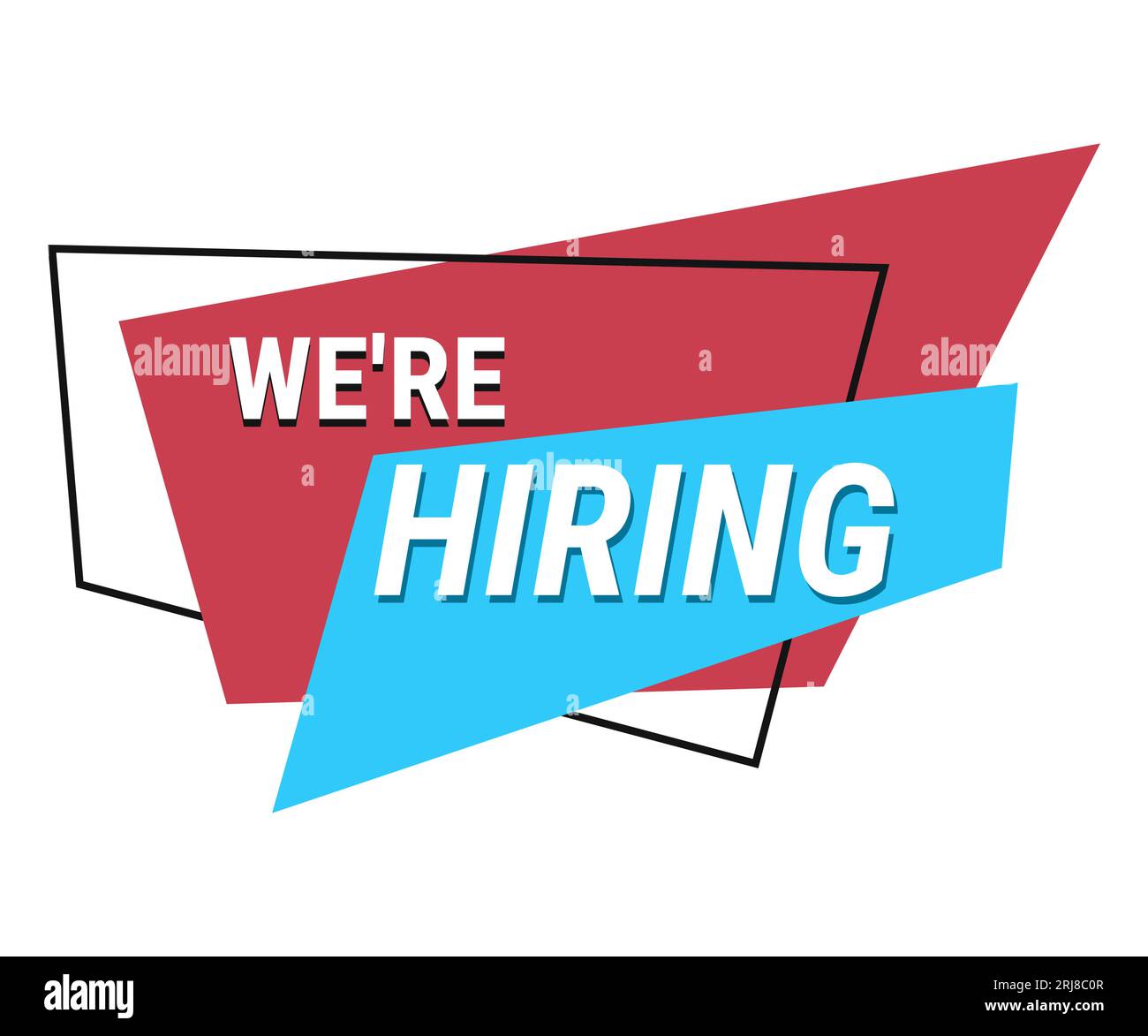 We are hiring coral, blue banner with frame Stock Vector Image & Art ...