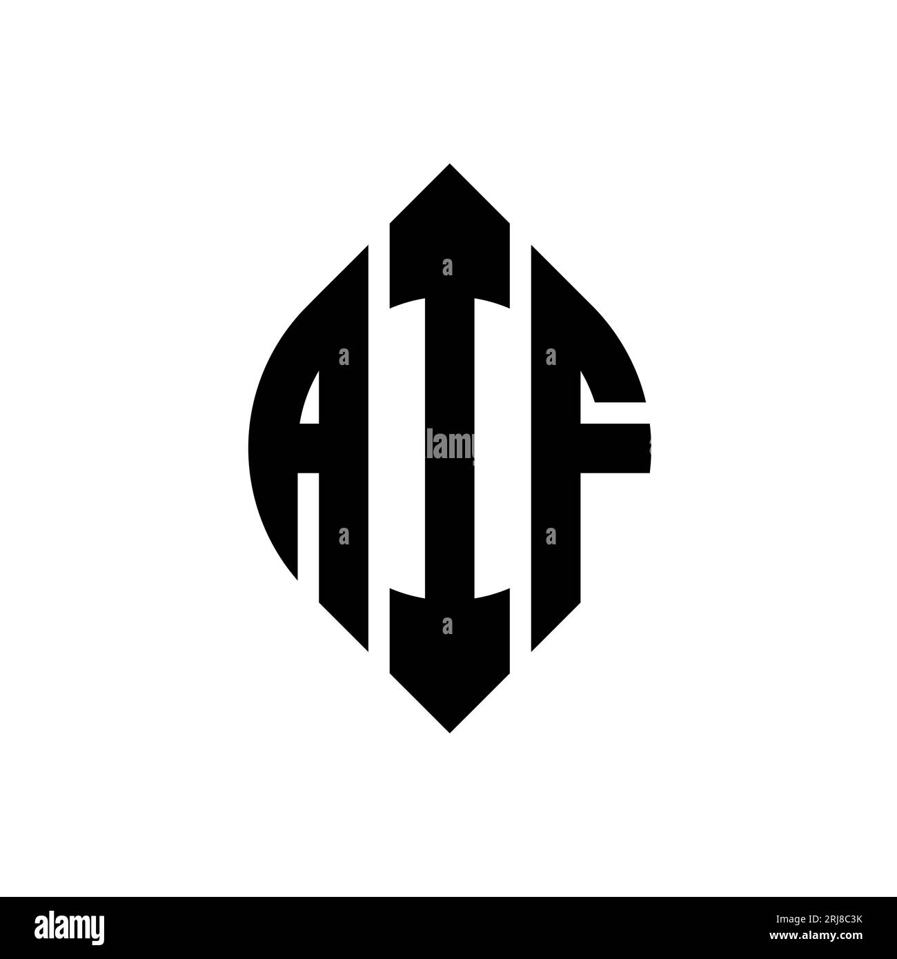 AIF circle letter logo design with circle and ellipse shape. AIF ...