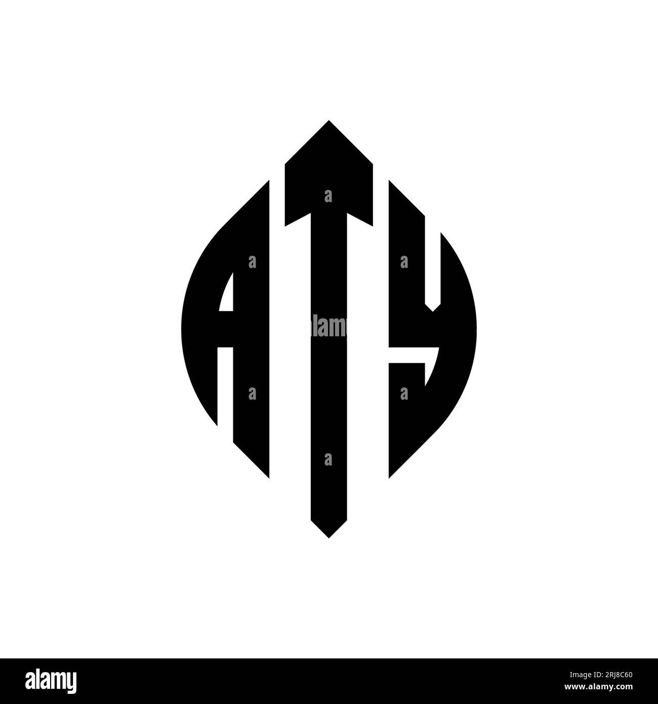 ATY circle letter logo design with circle and ellipse shape. ATY ...