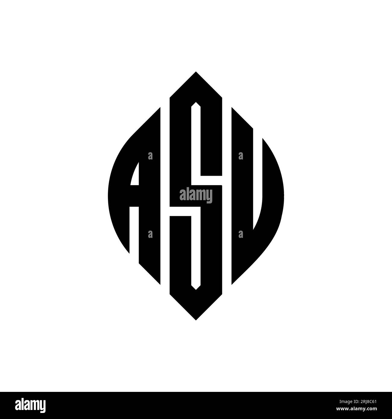 ASU circle letter logo design with circle and ellipse shape. ASU ...
