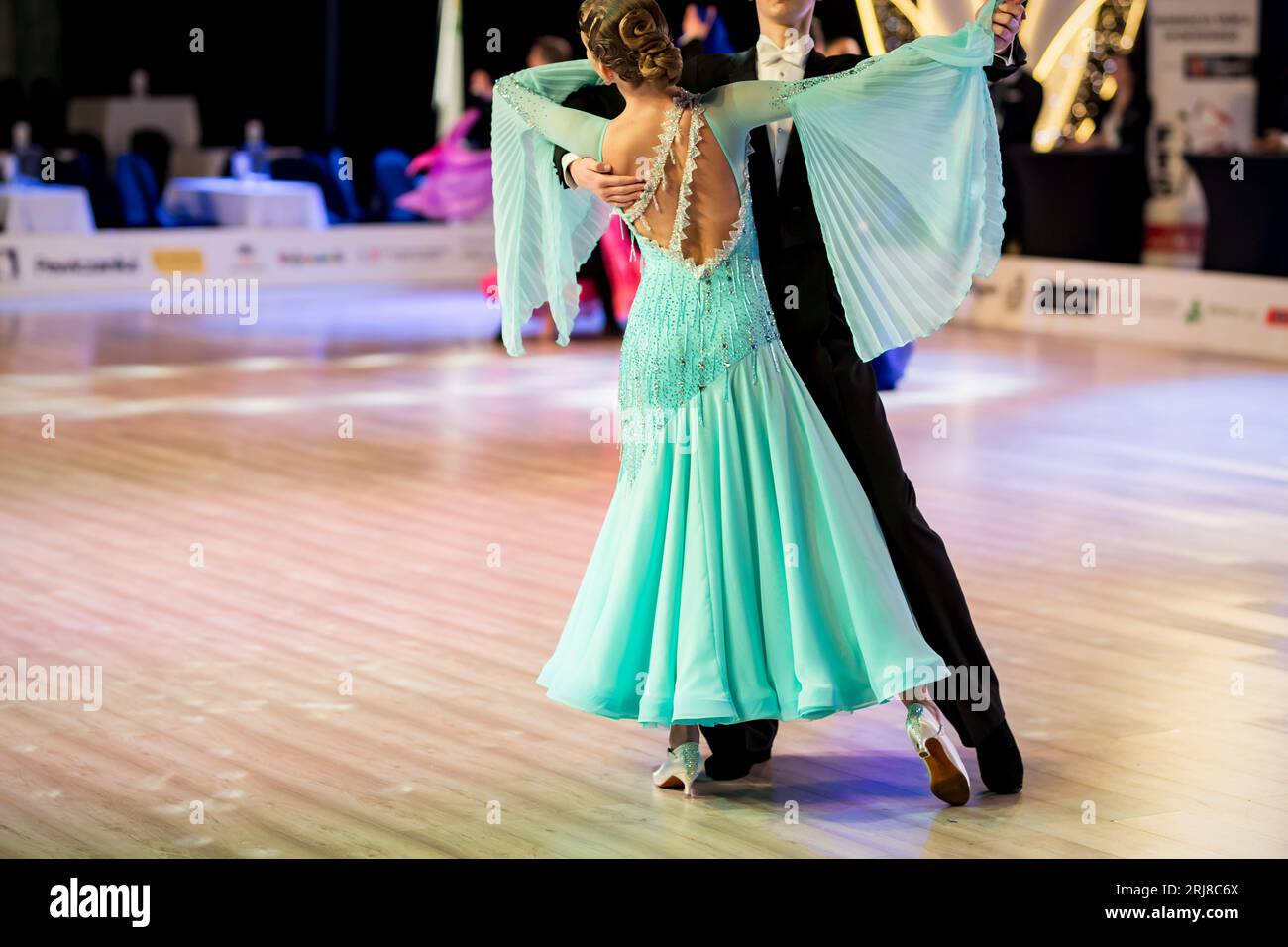 couple dancing standard dance on the dancefloor Stock Photo - Alamy