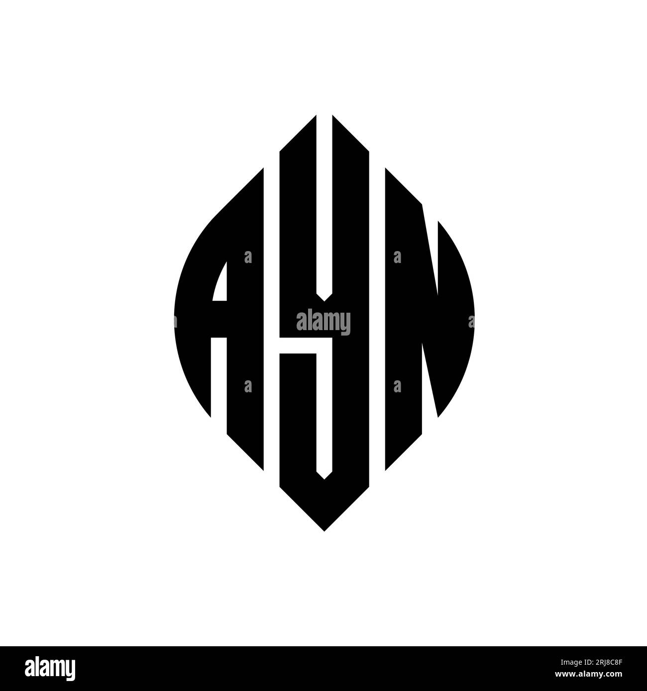 AYN circle letter logo design with circle and ellipse shape. AYN ...