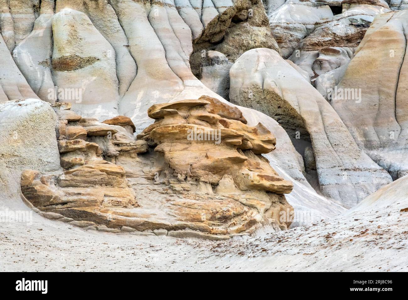 The rock formations at Drumheller are excellent examples of how the ...