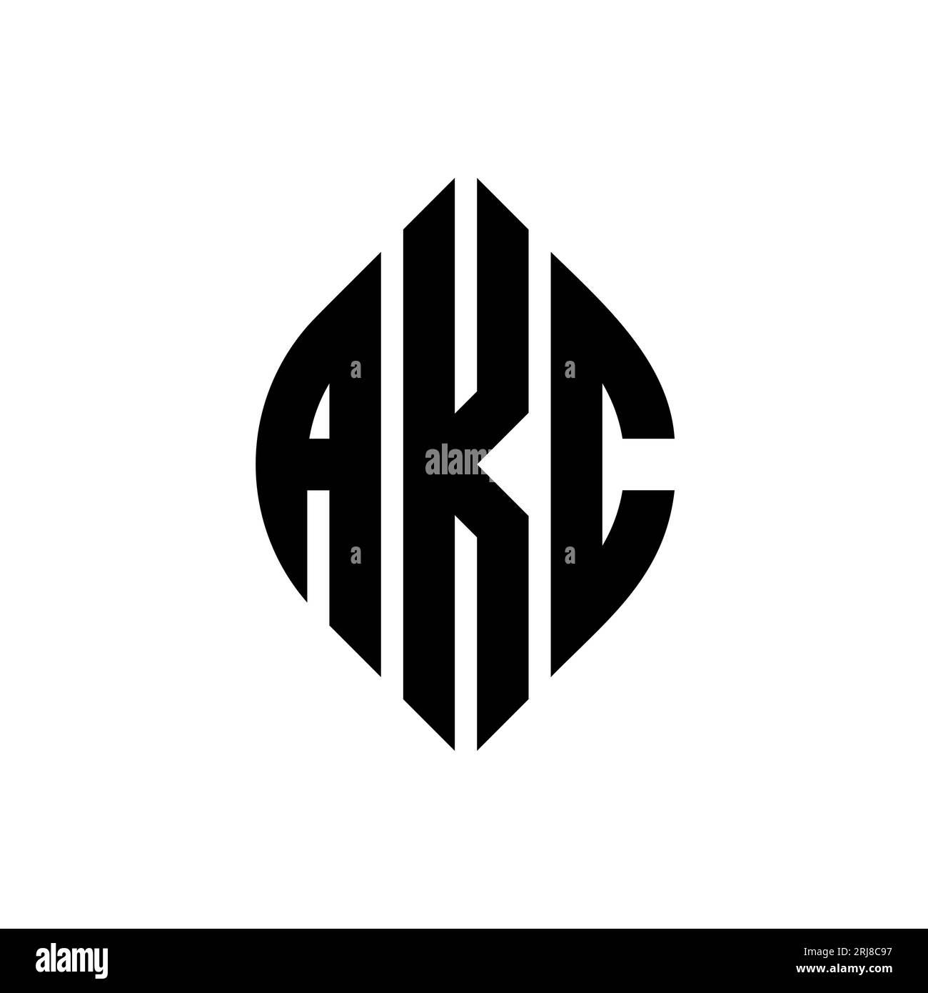 AKC circle letter logo design with circle and ellipse shape. AKC ...