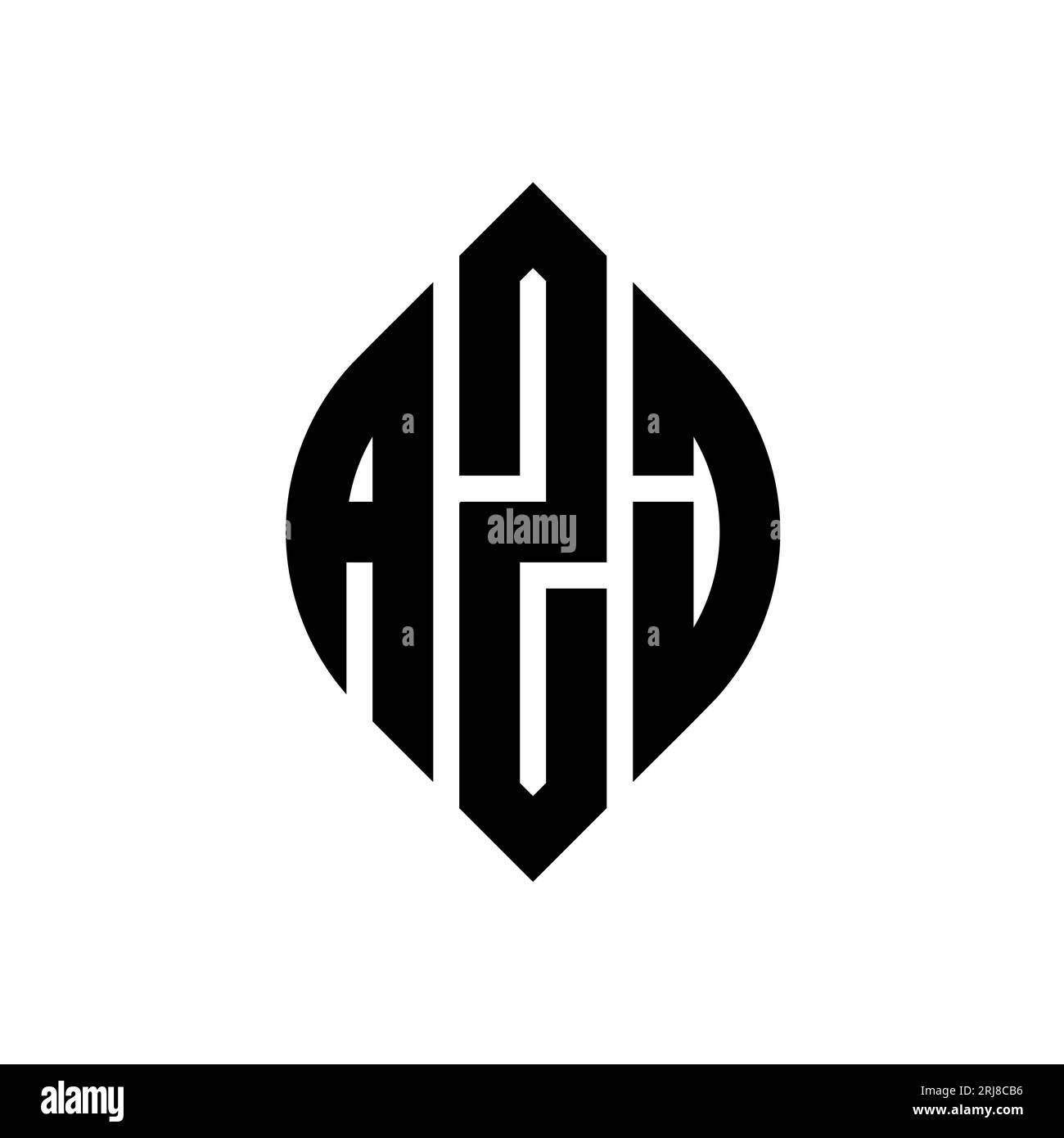 AZJ circle letter logo design with circle and ellipse shape. AZJ ...