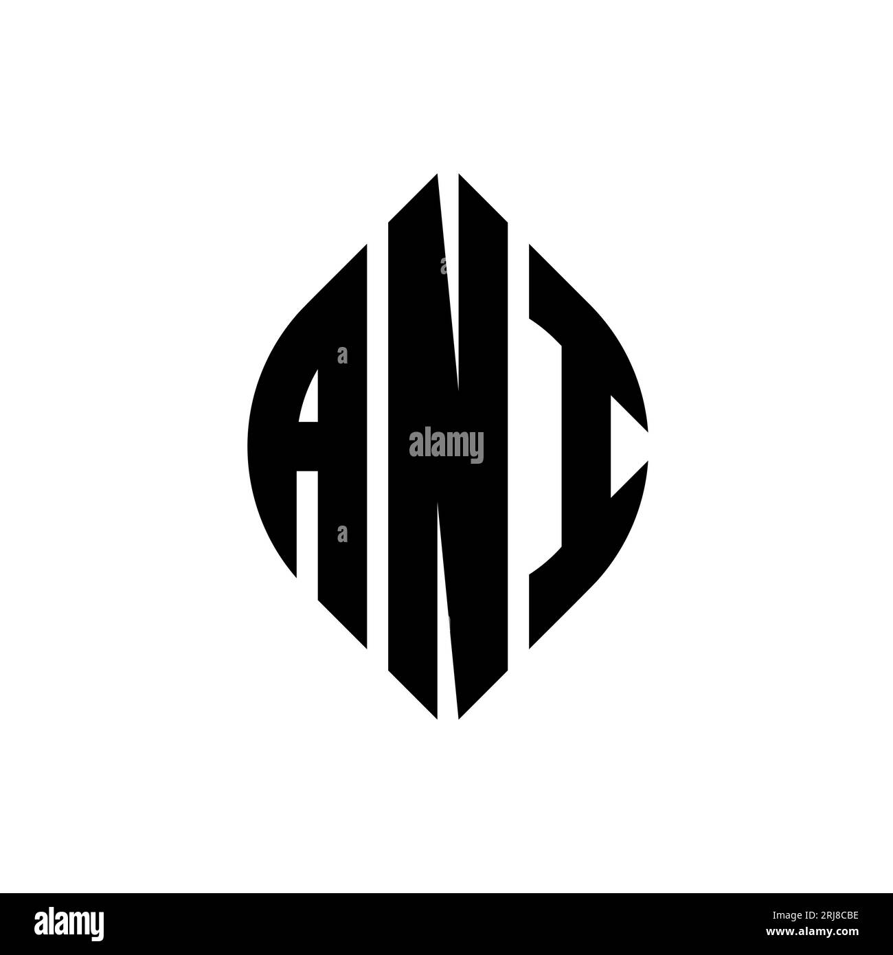 ANI circle letter logo design with circle and ellipse shape. ANI ...