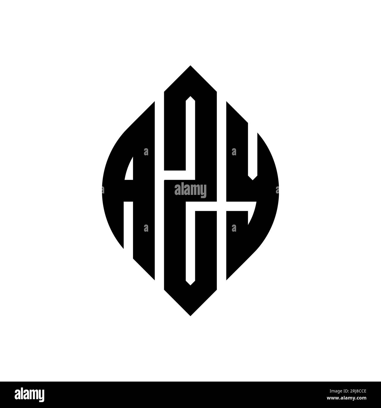 AZY circle letter logo design with circle and ellipse shape. AZY ...