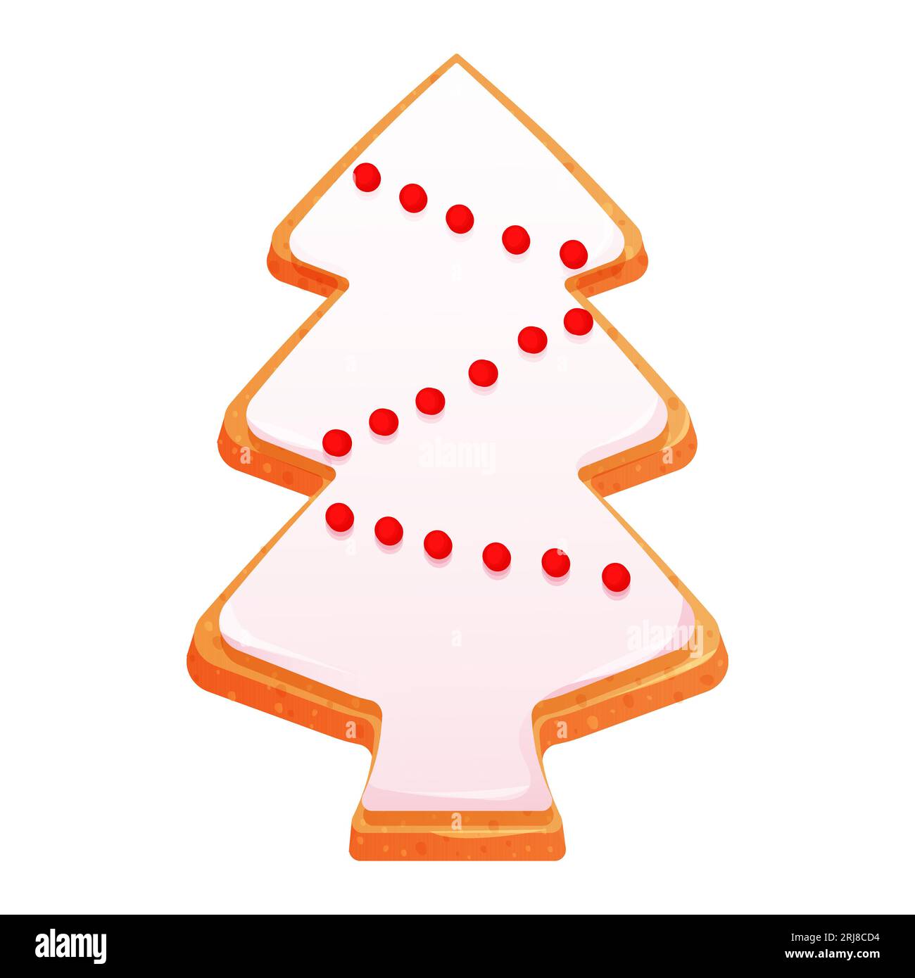 Gingerbread christmas tree with glaze, icing decoration top view in ...