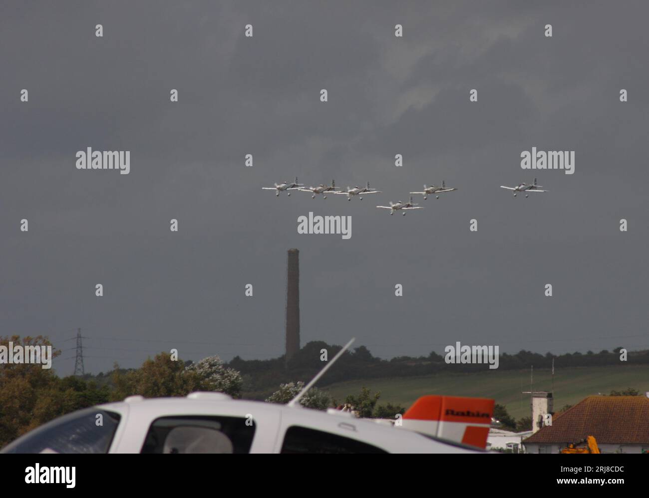 The Ravens display team display In front of Lancing College at Brighton ...