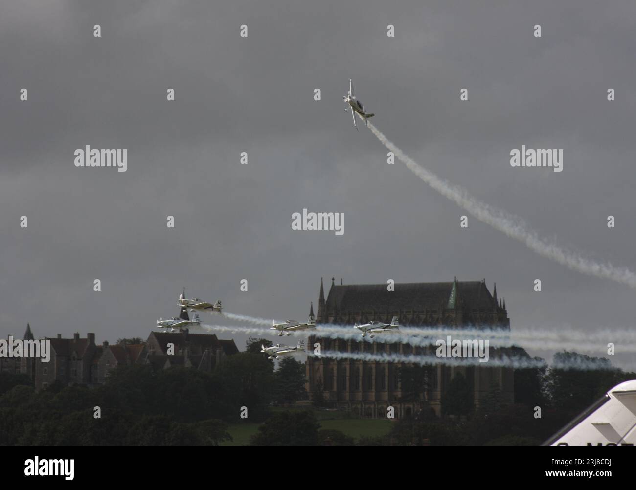 The Ravens display team display In front of Lancing College at Brighton ...