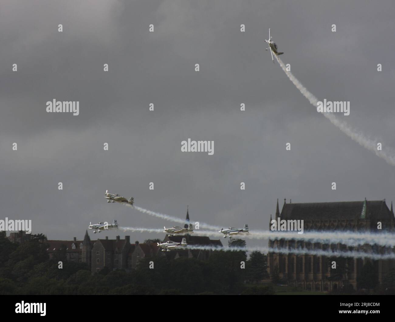 The Ravens display team display In front of Lancing College at Brighton ...